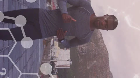 Animation of shapes and dna strand over ... | Stock Video | Pond5