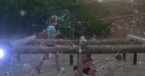 Animation of shapes and dna strand over ... | Stock Video | Pond5