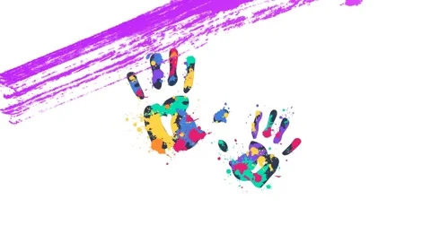 Animation of shapes and handprints on wh... | Stock Video | Pond5