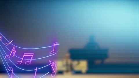 Animation of sheet music with blurred ar... | Stock Video | Pond5