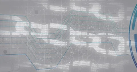 Animation of shield icon over data proce... | Stock Video | Pond5