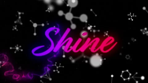 Animation of shine neon text with molecu... | Stock Video | Pond5