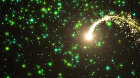 Animation of shooting star and glowing s... | Stock Video | Pond5