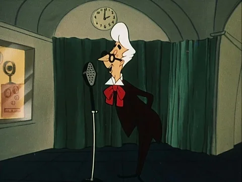 Animation shows a man as he talks about ... | Stock Video | Pond5