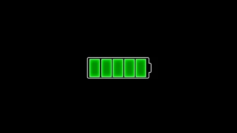 Animation sign of the battery icon runni... | Stock Video | Pond5