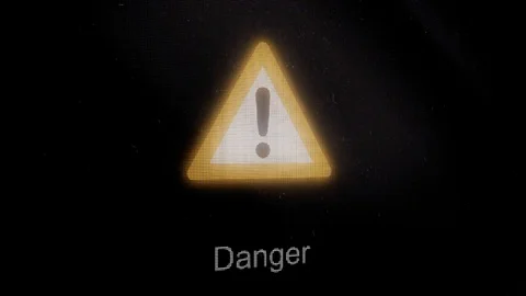 Animation of sign of danger. Danger anim... | Stock Video | Pond5