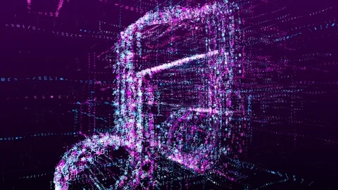 Animation of the sign of musical notes. | Stock Video | Pond5