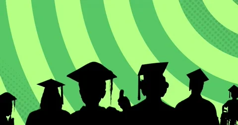 Animation of silhouette of graduated stu... | Stock Video | Pond5