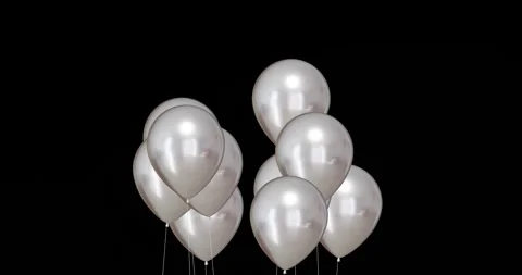 Animation of silver balloons on black ba... | Stock Video | Pond5