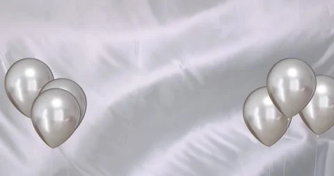 Animation of silver balloons over silver... | Stock Video | Pond5