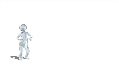 ANIMATION - Silver man figure stretching... | Stock Video | Pond5