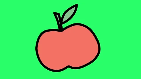 Animation simple apple shape on green ba... | Stock Video | Pond5