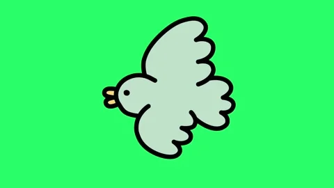 Animation simple bird shape on green bac... | Stock Video | Pond5