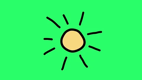 Animation simple sun shape on green back... | Stock Video | Pond5