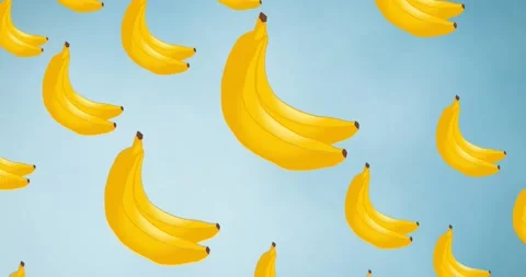Animation of single bananas floating on ... | Stock Video | Pond5