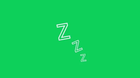 Animation of sleeping symbol zzz on gree... | Stock Video | Pond5