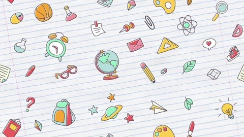 Animation of sliding school supplies and... | Stock Video | Pond5