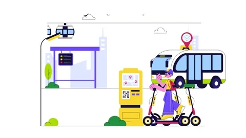 Animation of Smart Public Transport Syst... | Stock Video | Pond5