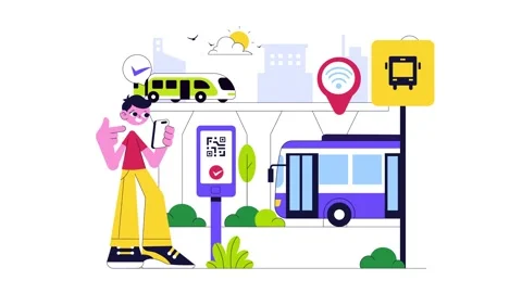 Animation of Smart Public Transport Syst... | Stock Video | Pond5
