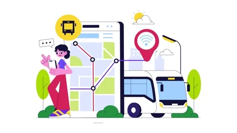 Animation of Smart Public Transport Syst... | Stock Video | Pond5
