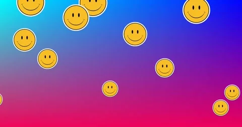 Animation of smiley faces icons over pin... | Stock Video | Pond5
