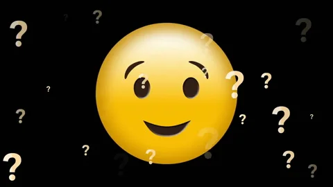 Animation of smiling emoji icon with que... | Stock Video | Pond5