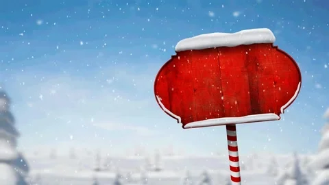 Animation of snow falling and north pole... | Stock Video | Pond5