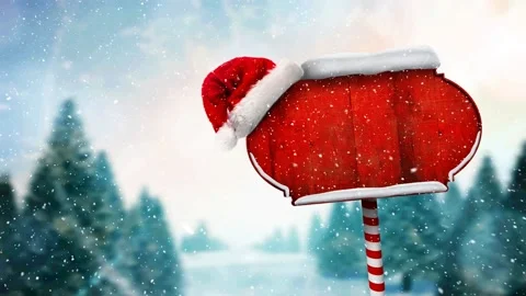 Animation of snow falling and north pole... | Stock Video | Pond5