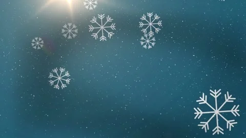 Animation of snow falling on blue backgr... | Stock Video | Pond5
