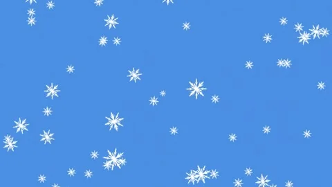 Animation of snow falling on blue backgr... | Stock Video | Pond5