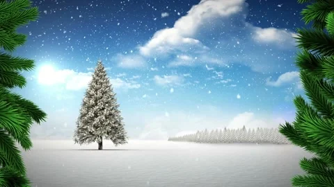 Animation of snow falling over christmas... | Stock Video | Pond5