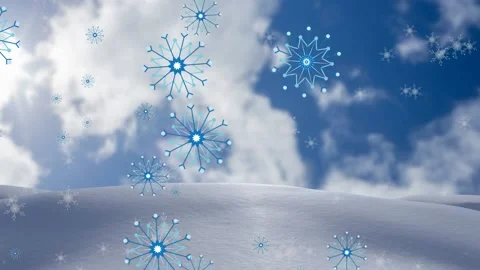 Animation of snow falling over clouds | Stock Video | Pond5