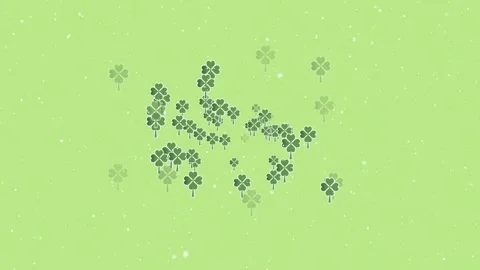 Animation of snow falling over clover le... | Stock Video | Pond5