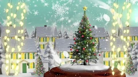 Animation of snow falling over fairy lig... | Stock Video | Pond5