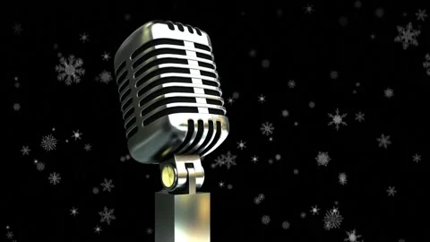 Animation of snow falling over microphon... | Stock Video | Pond5