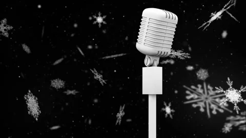 Animation of snow falling over microphon... | Stock Video | Pond5