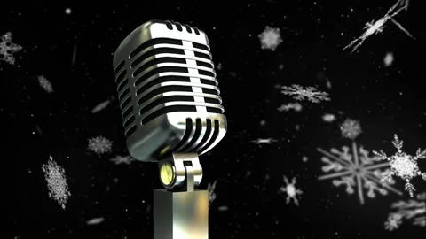Animation of snow falling over microphon... | Stock Video | Pond5