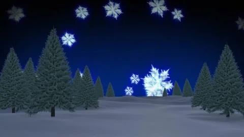 Animation of snow falling over night win... | Stock Video | Pond5