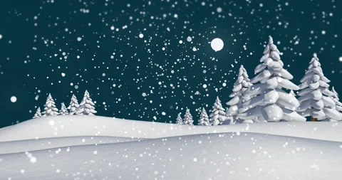 Animation of snow falling over night win... | Stock Video | Pond5