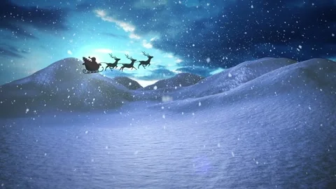 Animation of snow falling over silhouett... | Stock Video | Pond5