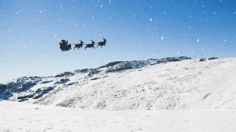 Animation of snow falling over silhouett... | Stock Video | Pond5