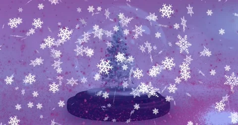 Animation of snow falling over snow glob... | Stock Video | Pond5