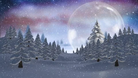 Animation of snow falling over snow glob... | Stock Video | Pond5