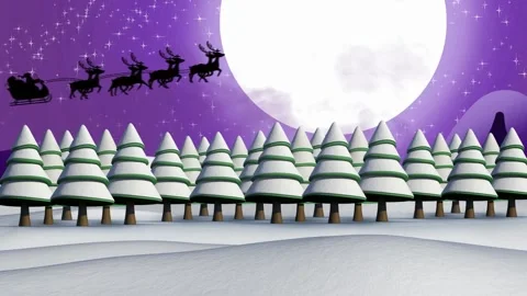 Animation of snow falling over trees on ... | Stock Video | Pond5