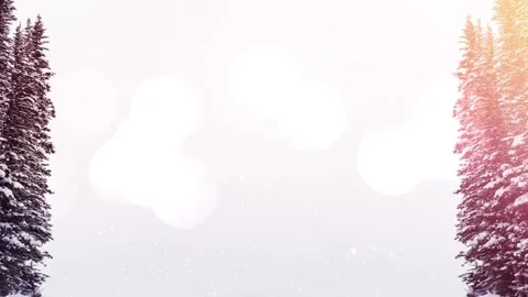 Animation of snow falling over trees in ... | Stock Video | Pond5