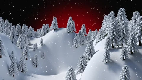 Animation of snow falling over view of w... | Stock Video | Pond5