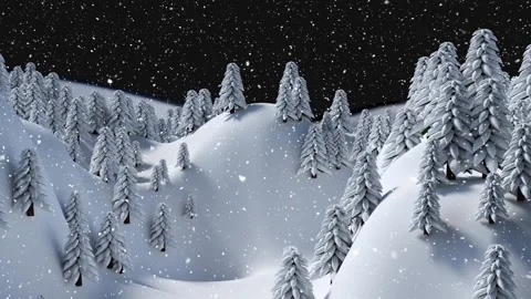 Animation of snow falling over winter la... | Stock Video | Pond5