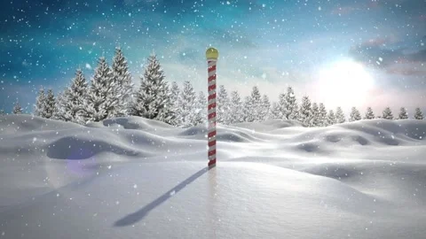 Animation of snow falling over winter sc... | Stock Video | Pond5