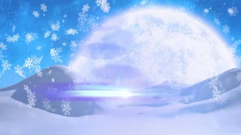 Animation of snow falling over winter sc... | Stock Video | Pond5