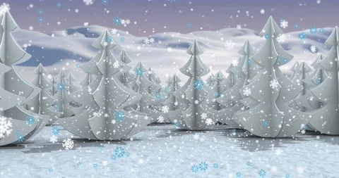 Animation of snow falling over winter sc... | Stock Video | Pond5